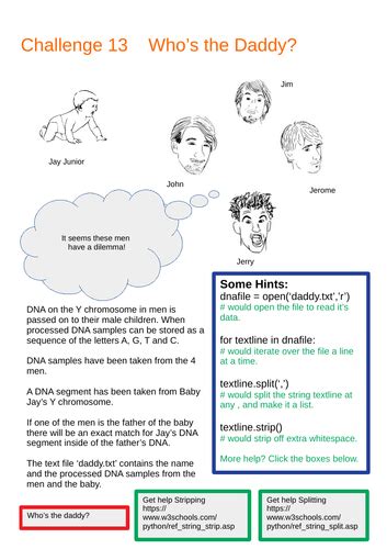 python challenge 13 who s the daddy teaching resources