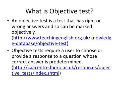 Objective Test