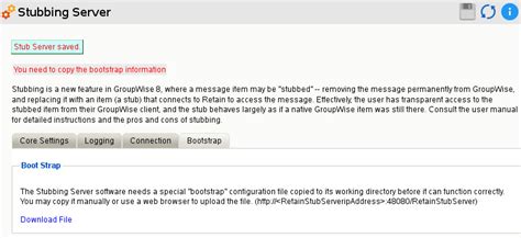 stubbing server retain 4 9 0 1 installation and administration