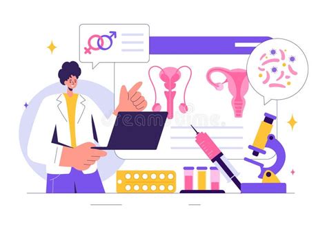 Venereologist Vector Illustration Of Diagnosis For Dermatological Diseases Sexually Transmitted