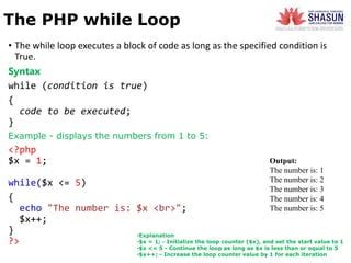 Php Conditional Statements And Looping Ppt