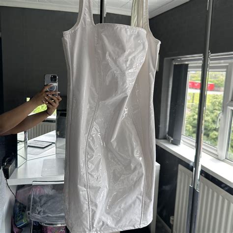 Ohpolly Dress Tight On Time Vinyl Square Neckline Depop