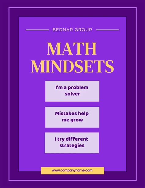 Dark Purple And Yellow Simple Math Mindset Poster Venngage