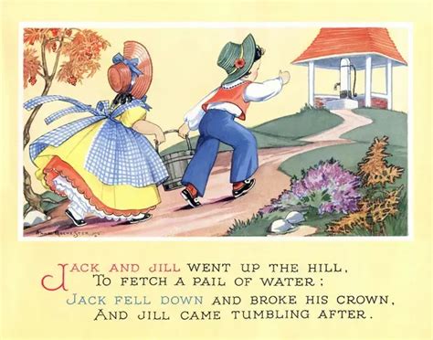 The Nursery Rhyme Jack And Jill Print Poster Cards