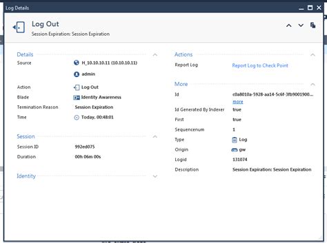 identity awareness captive portal logout after 5 m check point