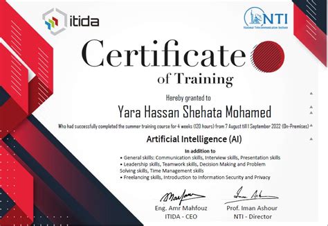 yara hassan on linkedin i ve just received my certificate of