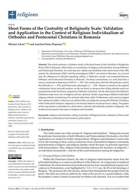Pdf Short Forms Of The Centrality Of Religiosity Scale Validation And Application In The