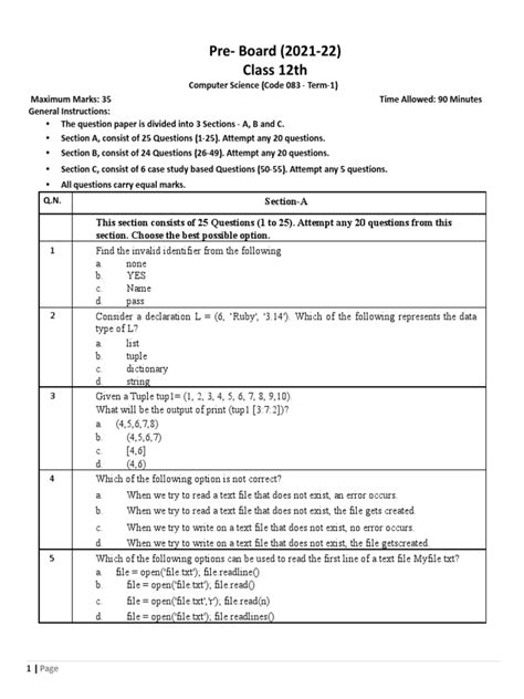 Xii Cs Sample Paper 2 Pdf Pdf C Programming Language Computer File