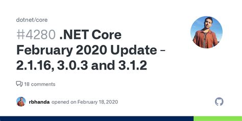 NET Core February 2020 Update 2 1 16 3 0 3 And 3 1 2 Issue 4280