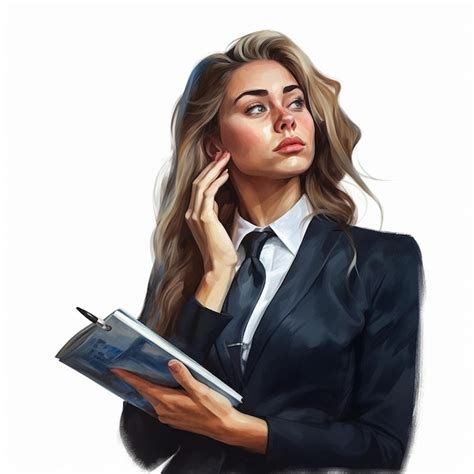 Premium Photo A Woman With A Pen In Her Hand Is Holding A Notebook And A Pen In Her Hand