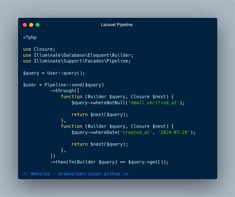 Laravel Pipeline 💡 Aramayis Mirzoyan