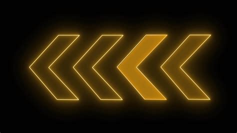 Glowing Neon Left Arrow Direction On Black Background Neon Arrow Sign
