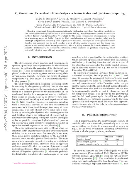 pdf optimization of chemical mixers design via tensor trains and