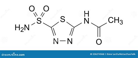 Chemical Structure Of Acetazolamide Drug Substance Stock Illustration Illustration Of Drug