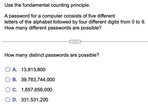 Solved Use The Fundamental Counting Principle A Password