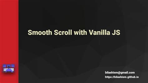 Smooth Scroll In Vanilla Javascript Youtube