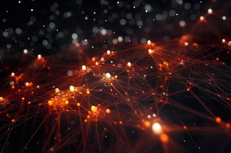 Premium Photo Connecting Dots Abstract Technology Background Generative Ai