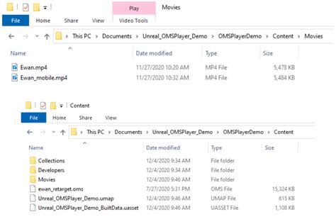 unreal image sequence driven playback configuration example — holoedit