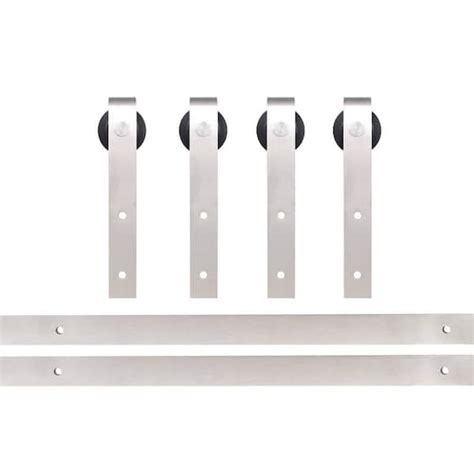 Calhome Modern 144 In Stainless Steel Sliding Standard Barn Door