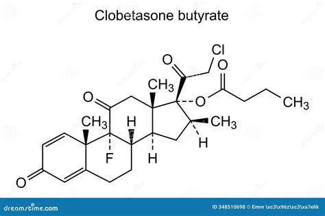 Chemical Structure Of Clobetasone Butyrate Drug Substance Stock Illustration Illustration Of