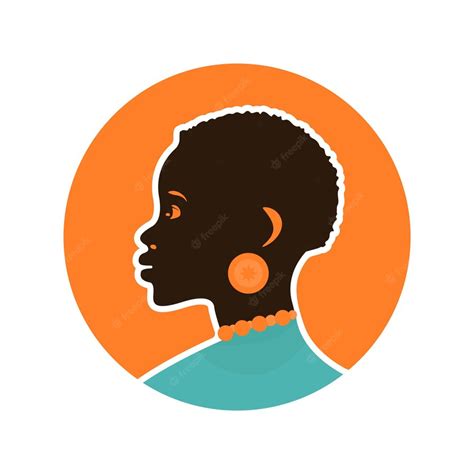 Premium Vector African Man Face Silhouette Black Woman Girl Profile Sign Logo Isolated Logo Avatar