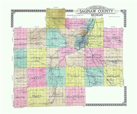 Mapa Del Municipio Del Condado De Saginaw Michigan