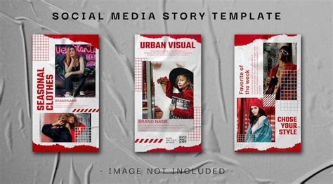 Premium Psd Streetwear Fashion Instagram Story Set White
