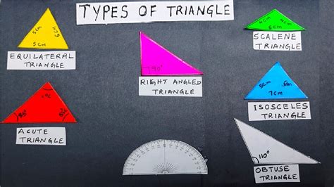 how to make different types of triangles using cardboard and colored