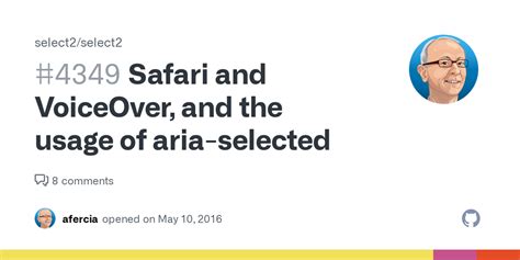 Safari And Voiceover And The Usage Of Aria Selected · Issue 4349