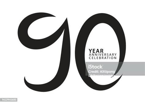 90 주년 기념 축 하 블랙 컬러 로고 타입 벡터 90 숫자 디자인 90 번째 생일 초대장 로고 번호 디자인 벡터 일러스트 레이 션 그래픽 요소 서예 글꼴 타이포그래피 로고