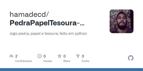 Github Hamadecdpedrapapeltesoura Python Jogo Pedra Papel E Tesoura