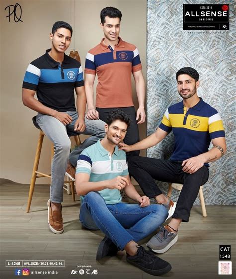 PQ Striped ALLSENSE Men S T Shirt V C H S V Neck Collar At Rs 275 In