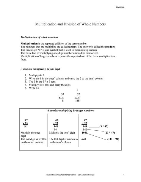Solution Math Multiply And Divide Whole Numbers Studypool