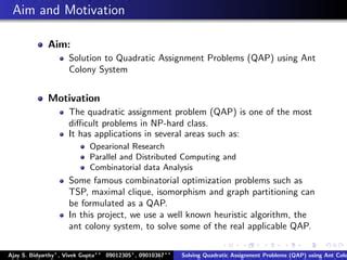 Solving Quadratic Assignment Problems QAP Using Ant Colony System PDF Beekeeping Hobbies