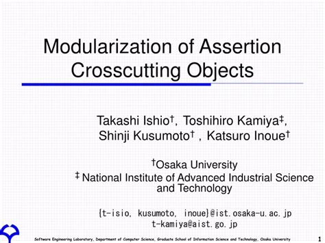 Ppt Modularization Of Assertion Crosscutting Objects Powerpoint