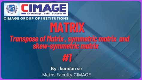 Matrix Symmetric Matrix Youtube