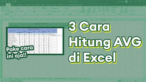 3 Cara Mudah Menghitung Average Di Excel Panduan Lengkap Youtube