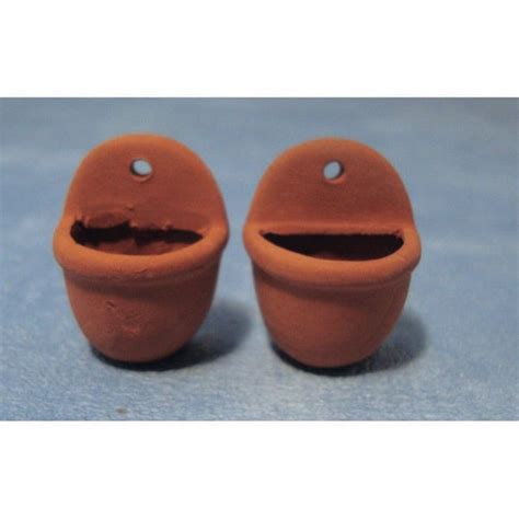 Terracotta Wall Pots X2 12th Scale D2266 Bromley Craft