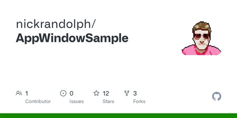 Github Nickrandolph Appwindowsample