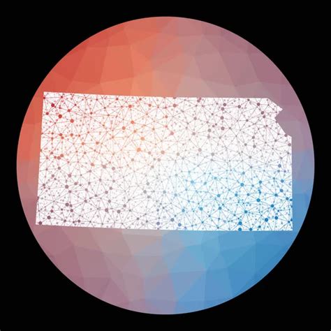 Vector Network Java Map Map Of The Island With Low Poly Background Rounded Java Illustration In