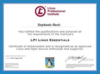 Linux Essentials Certificate PDF