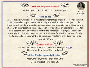 Editable Tear Offs By Dianajos Math And More Tpt