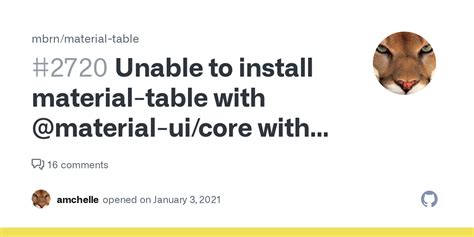 Unable To Install Material Table With Material Ui Core With Npm Issue Mbrn Material