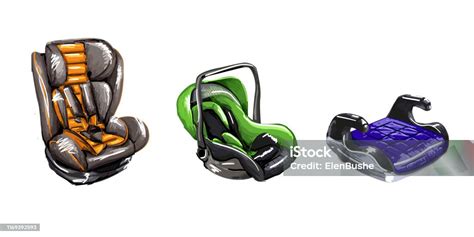 흰색 배경에 고립 된 아기와 아이들을위한 안전 카시타 카시트 3 In 1 0명에 대한 스톡 벡터 아트 및 기타 이미지 0명 교통사고 충돌 사고 교통수단 Istock