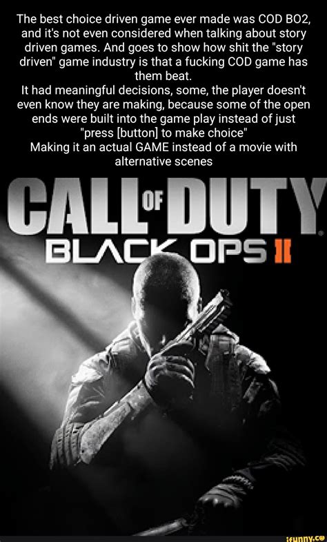 The Best Choice Driven Game Ever Made Was COD And It S Not Even Considered When Talking About