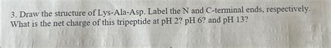 Solved Draw The Structure Of Lys Ala Asp Label The N ﻿and