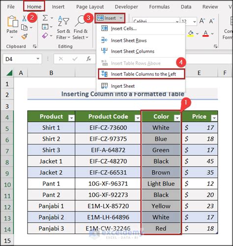 How To Insert A Column In Excel 6 Easy Ways Exceldemy