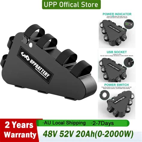 Upp 48v 52v 20ah Triangle Ebike Battery Bicycle Downtube Battery With