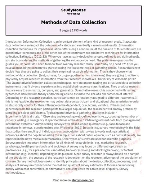 Data Collection Methods Examples