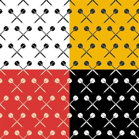 Premium Vector Set Of Seamless Patterns With Dart Arrow Equipment For